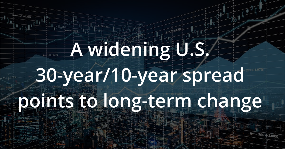 A widening U.S. 30-year/10-year spread points to long-term change ...